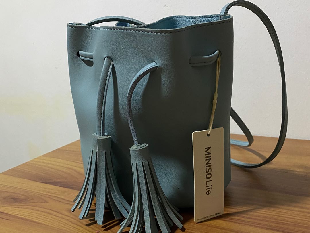 Miniso Light Blue Bucket Bag, Women's Fashion, Bags & Wallets, Cross ...