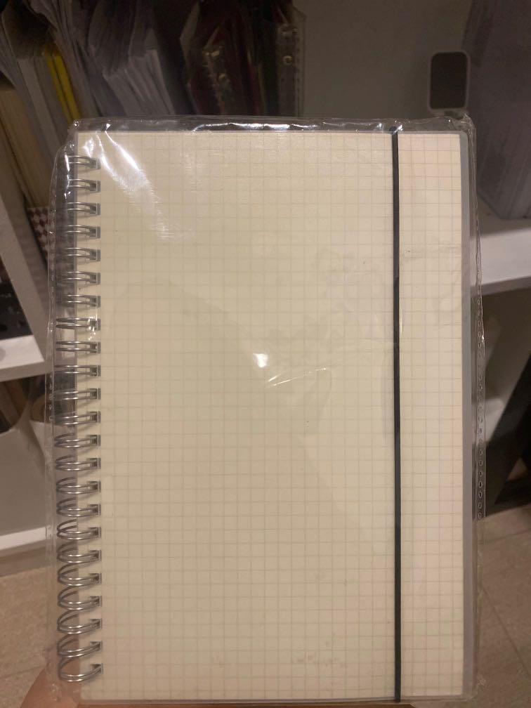 Muji Inspired Grid Notebook with ribbon/garter, Hobbies & Toys ...