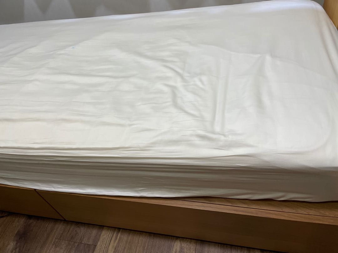 Muji Single Oak Bed + Storage, Furniture & Home Living, Furniture, Bed ...