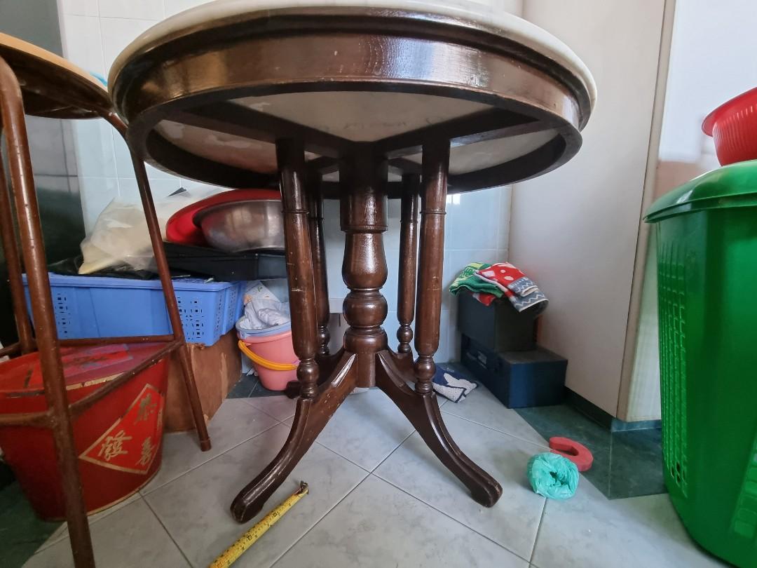 Old kopitiam dining table, Furniture & Home Living, Furniture, Tables ...