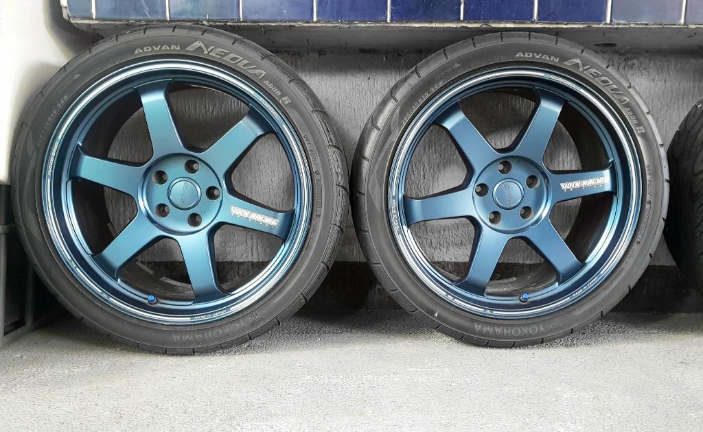Original Volk Rays TE37 Ultra 19 Matte Blue with Advan AD08R on Carousell
