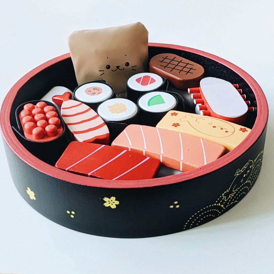 (Pre-Order) Wooden Sushi Play Set, Hobbies & Toys, Toys & Games on ...