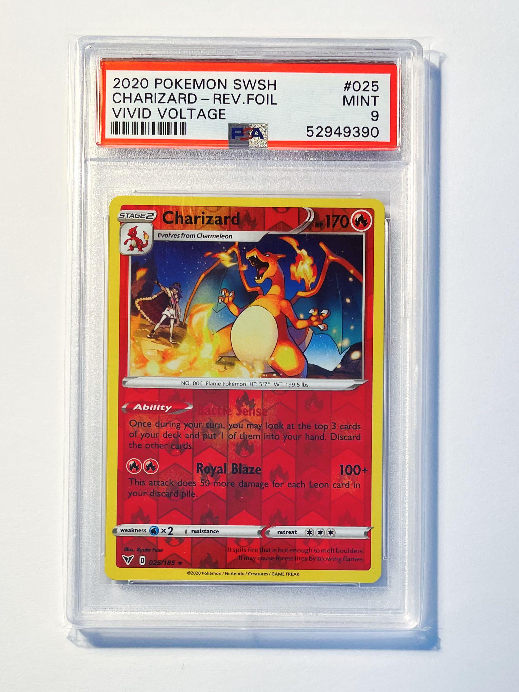 PSA 9 Charizard Rev. Holo - 2020 Pokemon SWSH Vivid Voltage, Hobbies ...