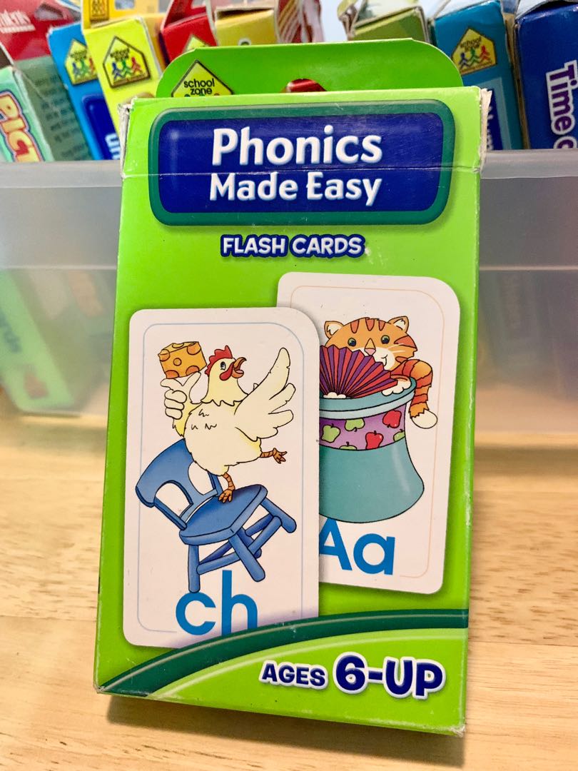 School Zone - Phonics Made Easy Flash Cards - Ages 6 and Up, Preschool ...