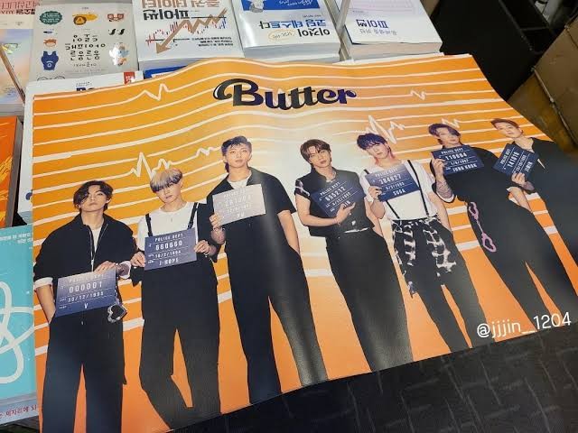 BTS Butter Poster Peaches first press, Hobbies & Toys, Memorabilia ...