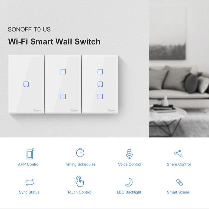 SONOFF SMART LIGHT SWITCH - 2 gang, Furniture & Home Living, Lighting ...