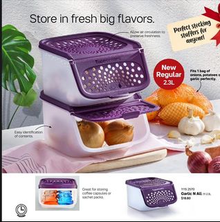 Tupperware Garlic Keeper (1) 2.3L, Furniture & Home Living, Kitchenware ...