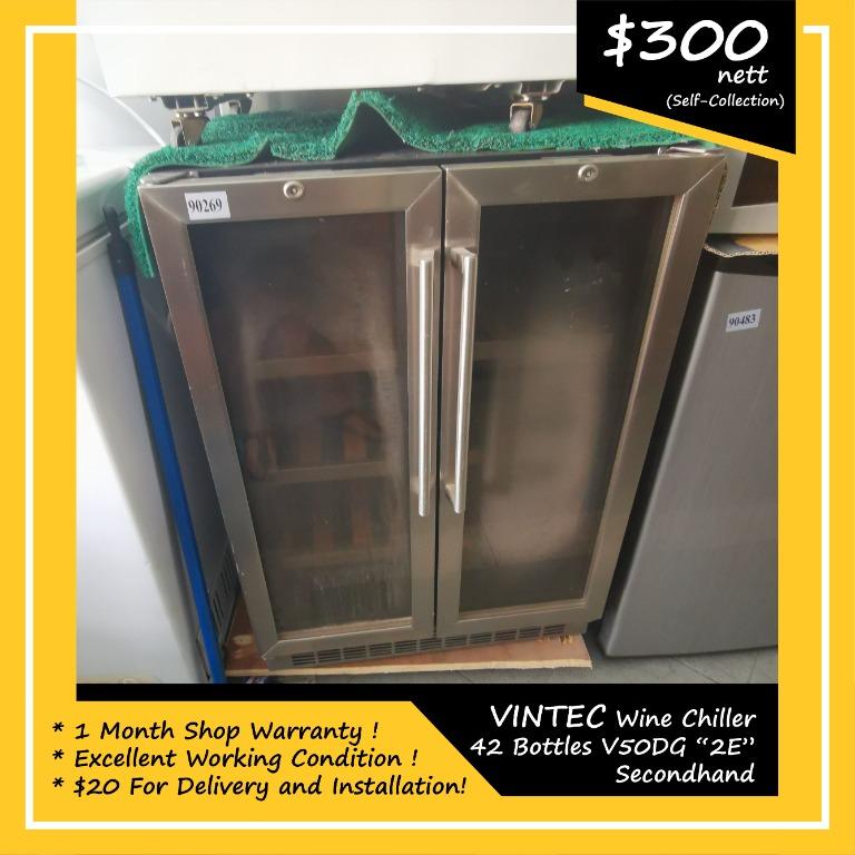 VINTEC Wine Chiller 42 Bottles V50DG “2E”, TV & Home Appliances ...