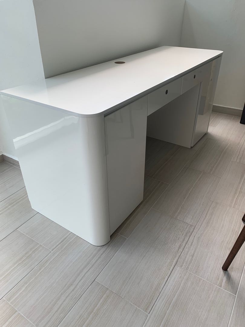 White study table, Furniture & Home Living, Furniture, Tables & Sets on ...