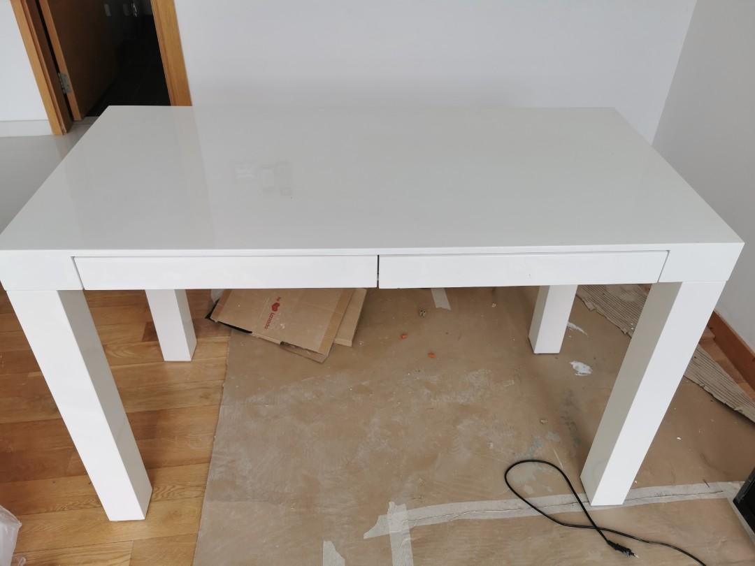 All white table with drawers, Furniture & Home Living, Furniture ...