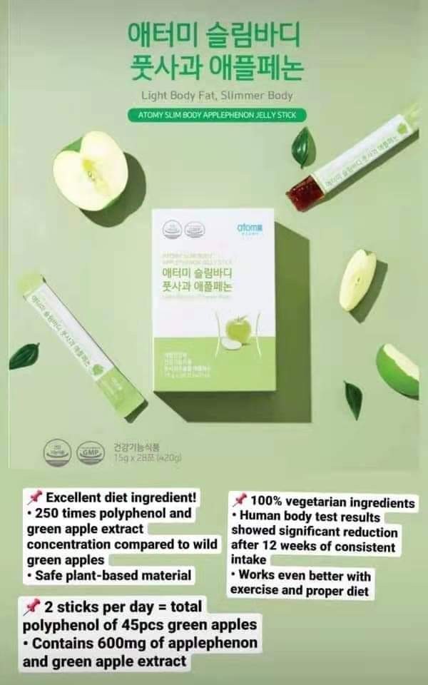 Atomy Applephenon jelly stick, Health & Nutrition, Health Supplements ...