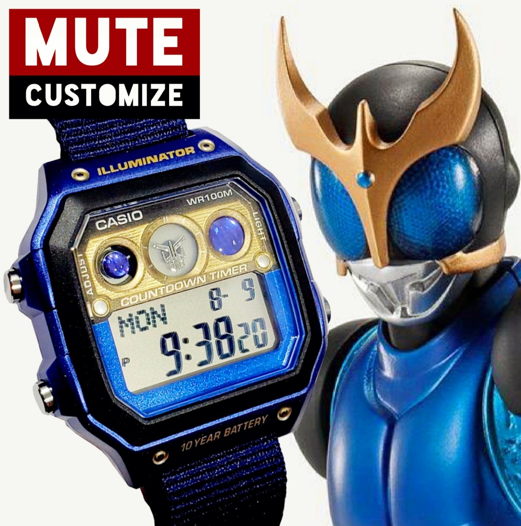 CASIO 幪面超人錶 古迦 Kuuga AE-1300 MOD MASKED RIDER watch 全新 原裝 MUTE ...
