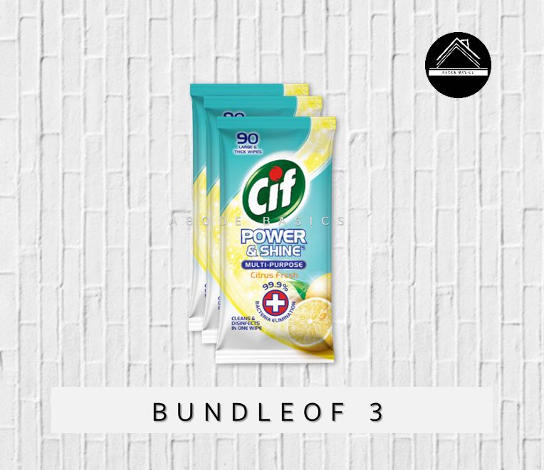 CIF Power & Shine Multi-Purpose Wipes 90s - Citrus Fresh, Beauty ...