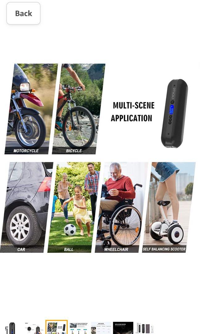 CYCPLUS A3 Tire Pump Electric 150PSI Air Inflator Cordless Compressor ...