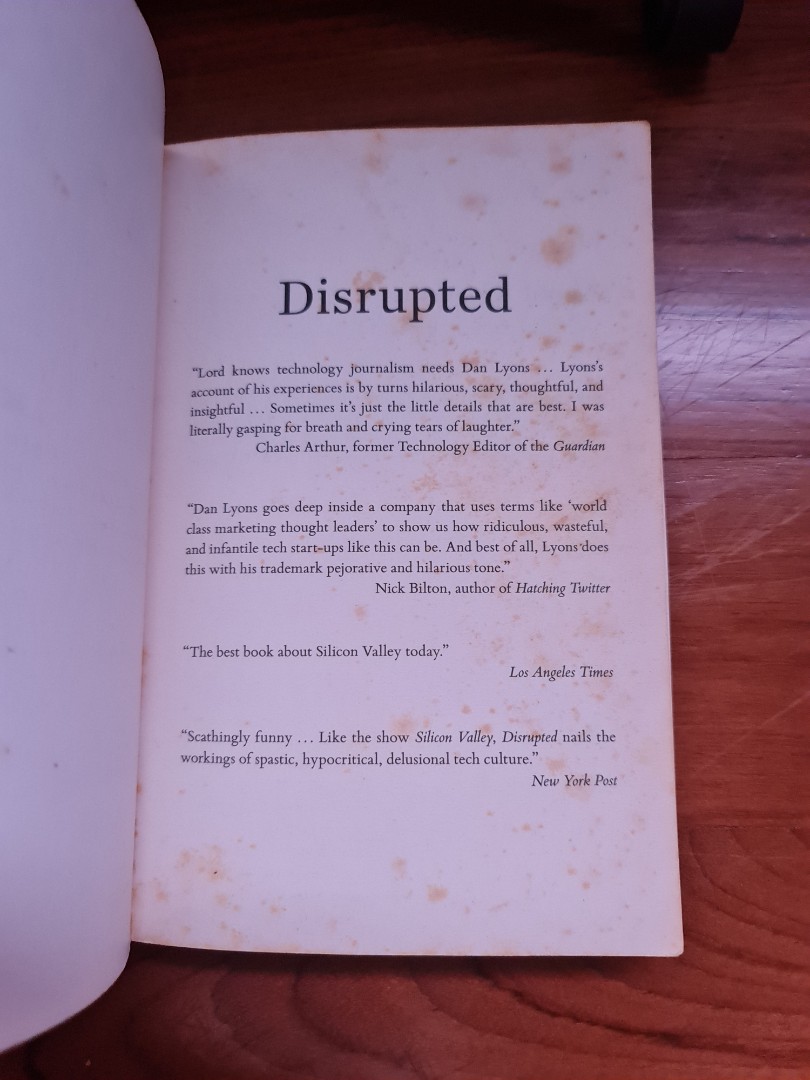 Disrupted by Dan Lyons, Hobbies & Toys, Books & Magazines, Fiction ...