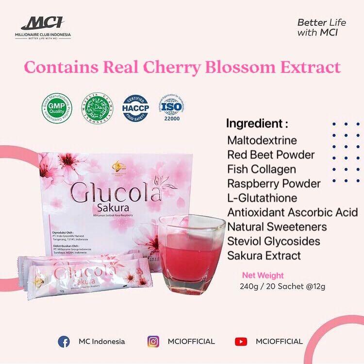 Glucola Sakura MCI - collagen powder drink, Health & Nutrition, Health ...