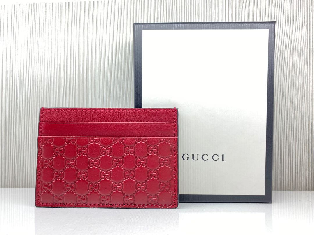 Gucci Red Card Holder, Women's Fashion, Bags & Wallets, Purses ...