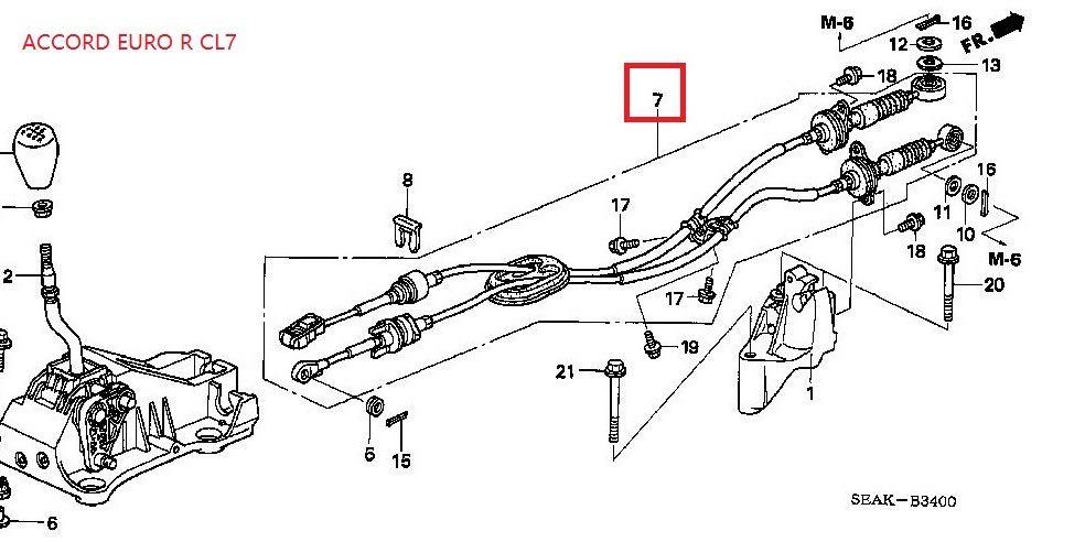 Honda FD2 Type R & CL7 Euro R Shifter Cable, Car Accessories ...