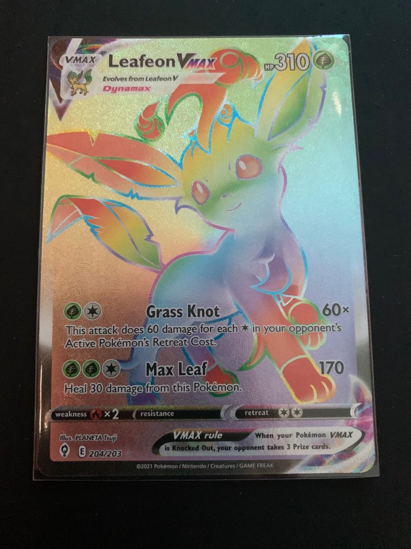 Leafeon VMAX Rainbow Rare Evolving Skies Pokemon TCG Pikachu Charizard ...