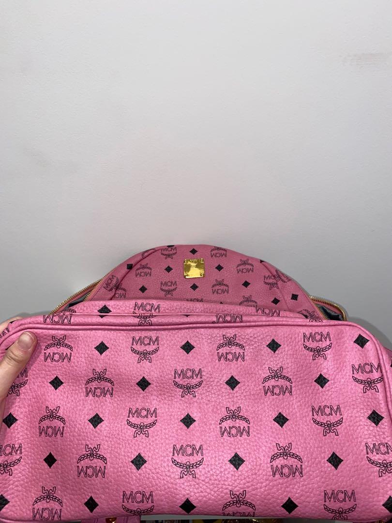 MCM Hot Pink studded stark leather backpack, Luxury, Bags & Wallets on ...
