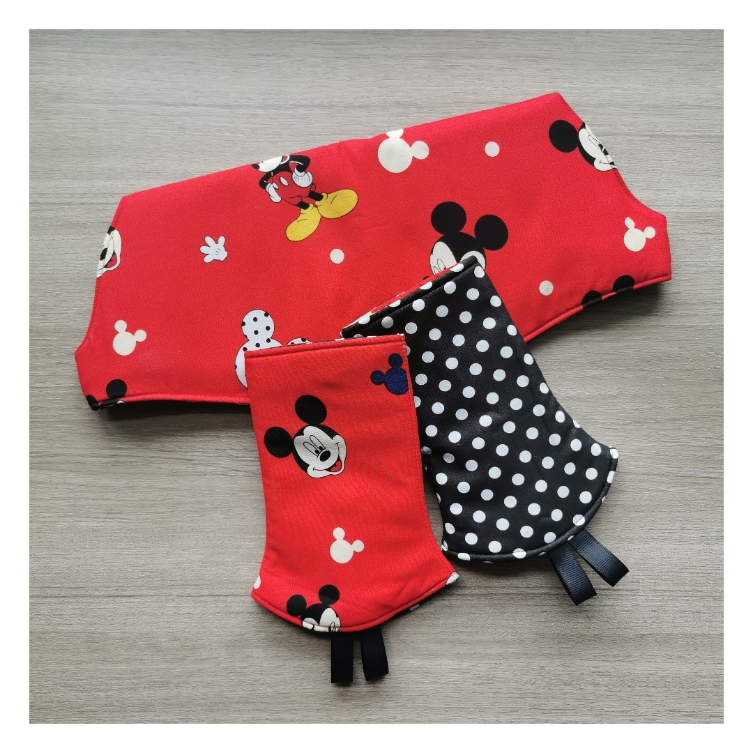 Mickey Mouse Red Reversible Drool Pad Full Set, Babies & Kids, Going ...
