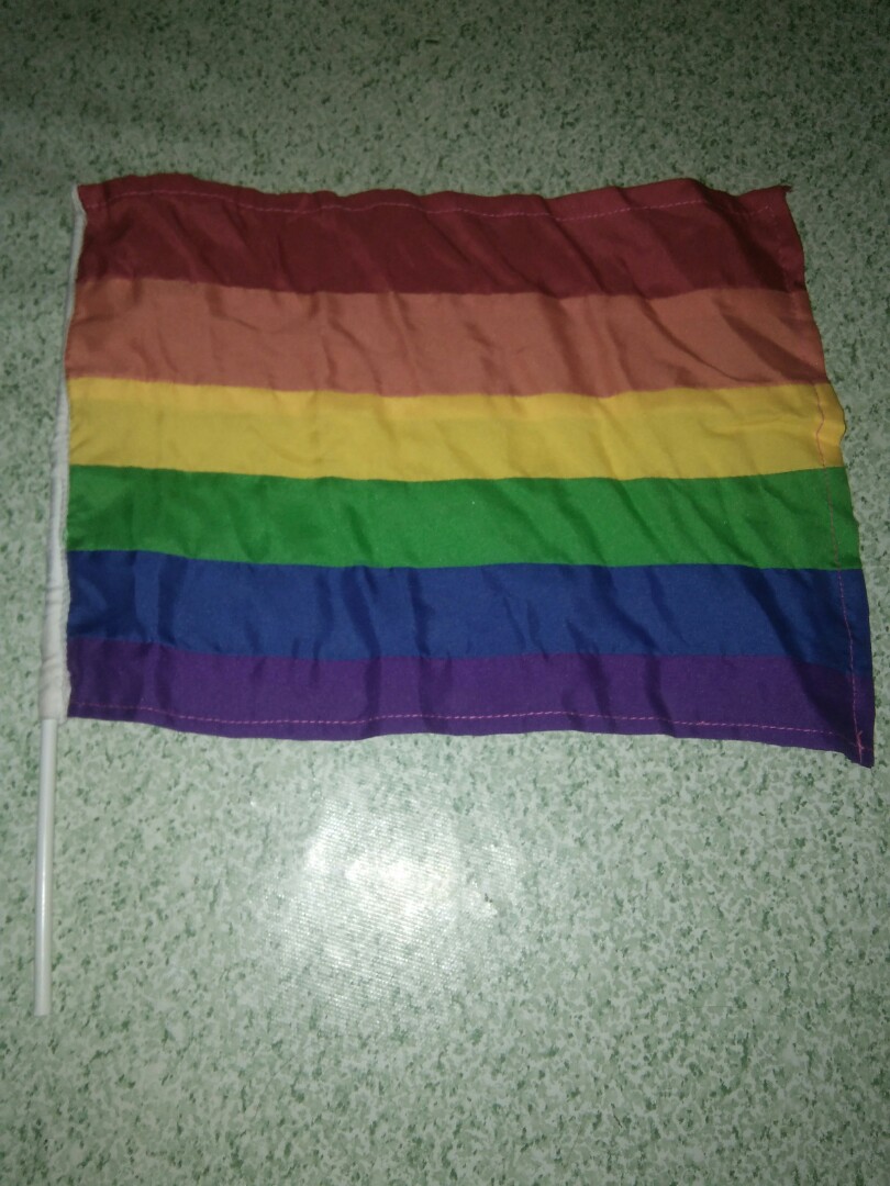 MINI SMALL RAINBOW FLAG LGBT PRIDE WITH STICK, Community on Carousell