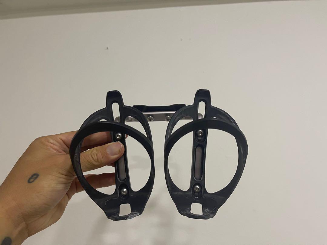 Minoura Double Bottle Cage Holder (Saddle) with 2 X Triban cages ...
