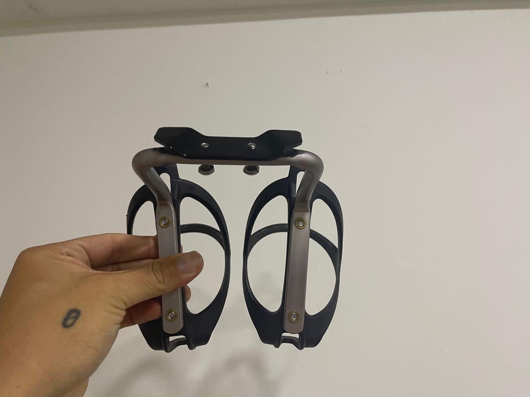 Minoura Double Bottle Cage Holder (Saddle) with 2 X Triban cages ...