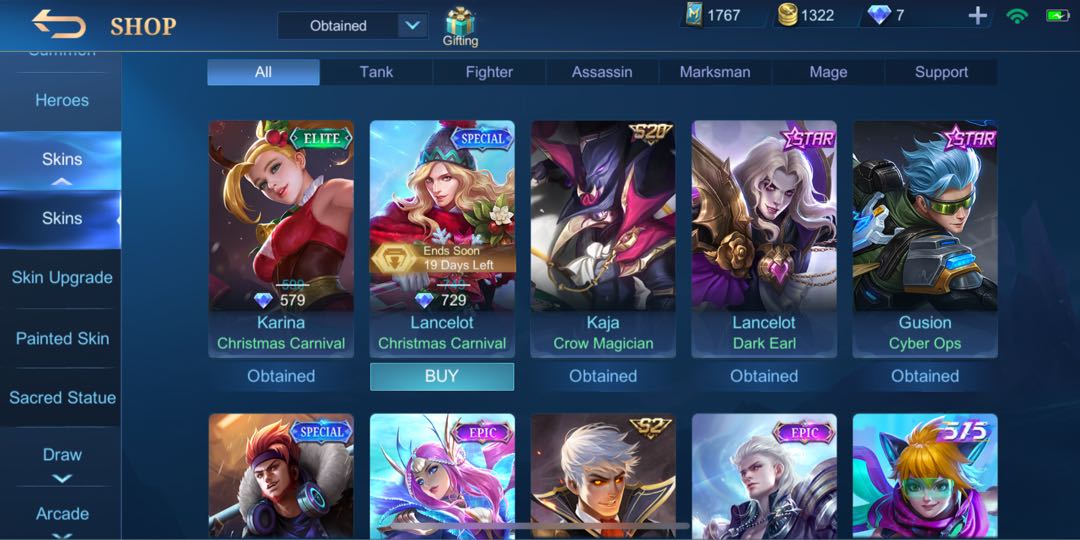 MLBB ACCOUNT ZODIAC BADANG EPIC LIMITED ALUCARD LIMITED ODDETE EPIC ...
