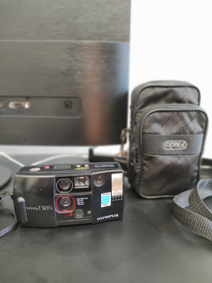OLYMPUS INFINITY TWIN FILM CAM, Photography, Cameras on Carousell