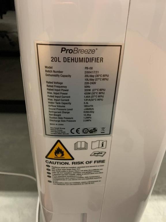 Pro Breeze® 20L/Day Dehumidifier with Digital Humidity Display, Sleep ...