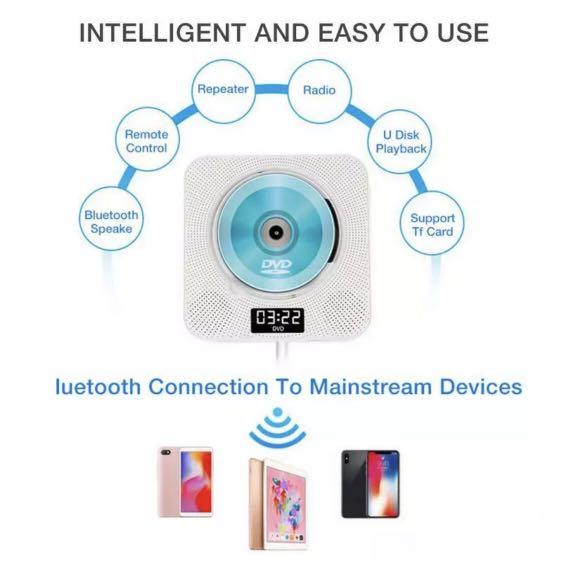 Wall Mounted DVD Player CD Player 1080P Bluetooth Remote Control LED ...