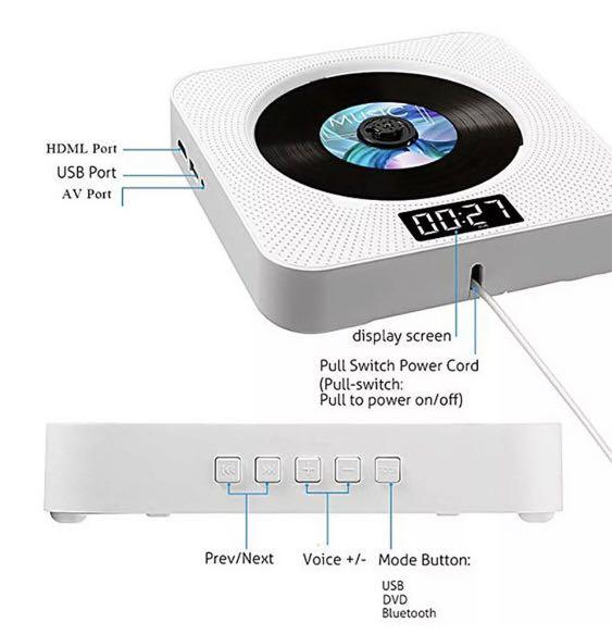wall mounted blu ray player