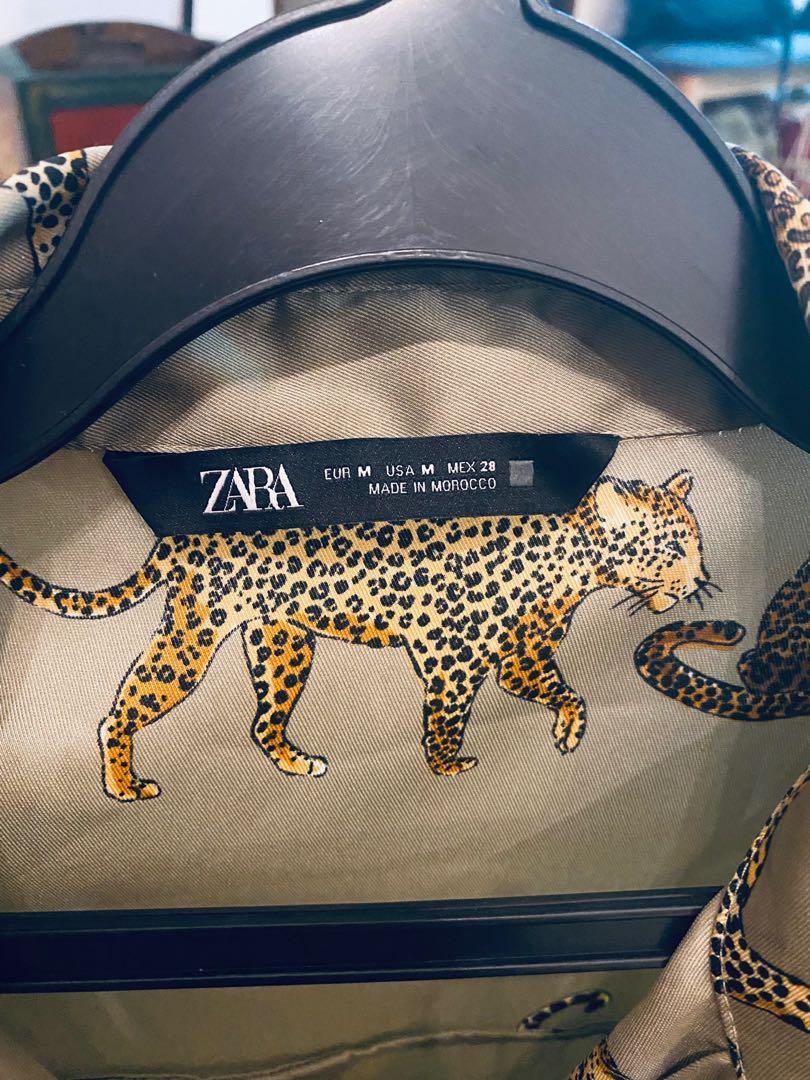ZARA Leopard Silk Shirt, Women's Fashion, Tops, Shirts on Carousell