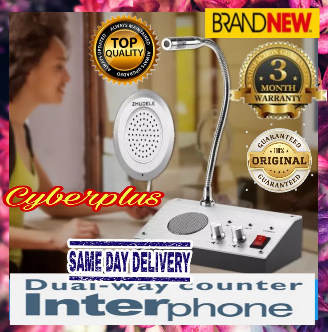 2-Way Window Counter Intercom Dual-Way Counter, Computers & Tech ...