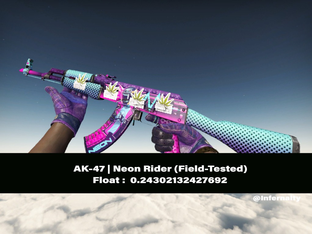 AK-47 Neon Rider FT CSGO SKINS KNIVES, Video Gaming, Gaming Accessories ...