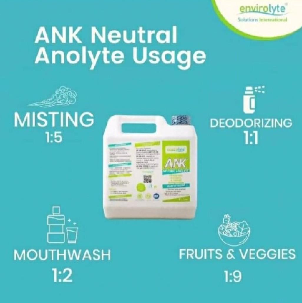 ANK Neutral Anolyte (Hypochlorous Acid) Disinfectant solution 4L ...