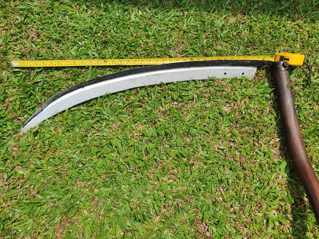SCYTHE Grass Sickle Farm Tool Antique Rare Primitive Oak Handle | Antik ...