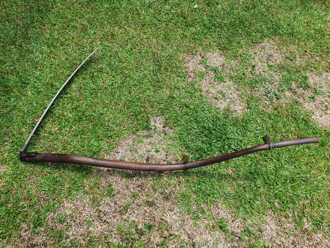 SCYTHE Grass Sickle Farm Tool Antique Rare Primitive Oak Handle | Antik ...