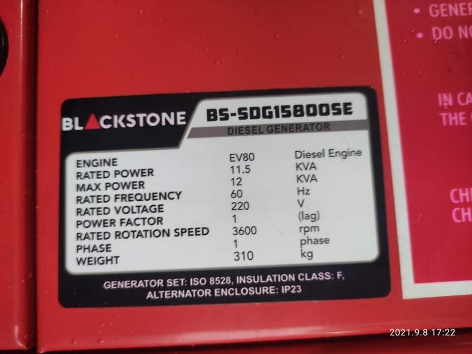 Brand New Blackstone Diesel Generator SDG15800SE Silent Type brand-new-blackstone-diesel-generator-sdg15800se-silent-type