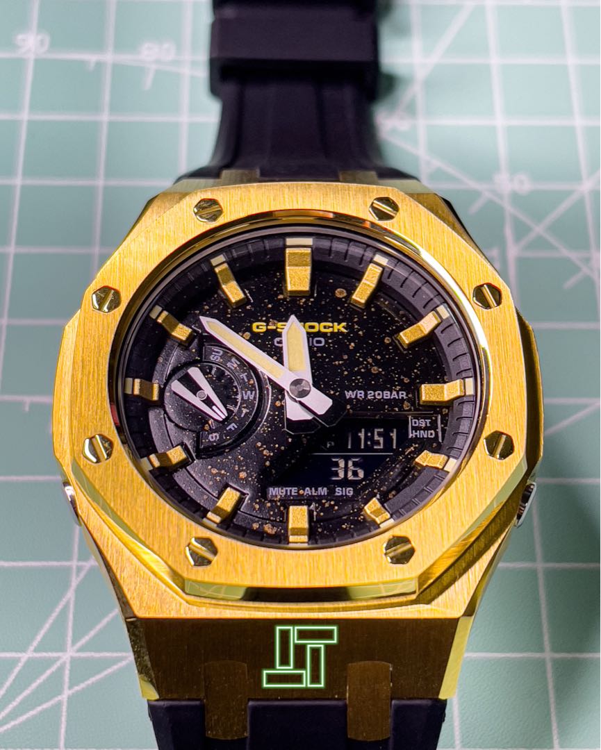 Casio G-Shock GA2100 GA2110 GA-2100 GA-2110 CasiOak Custom Gold ...