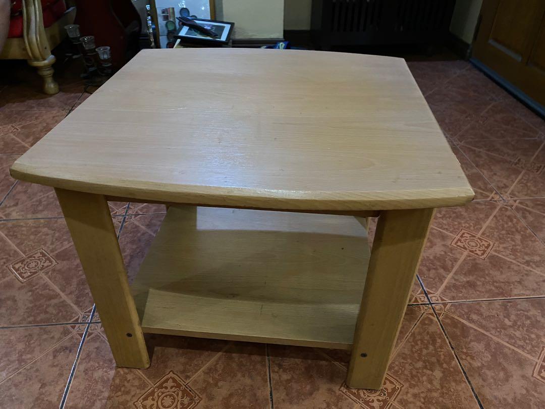 Center Table Side Table Laminated Wood Beige table square table two ...