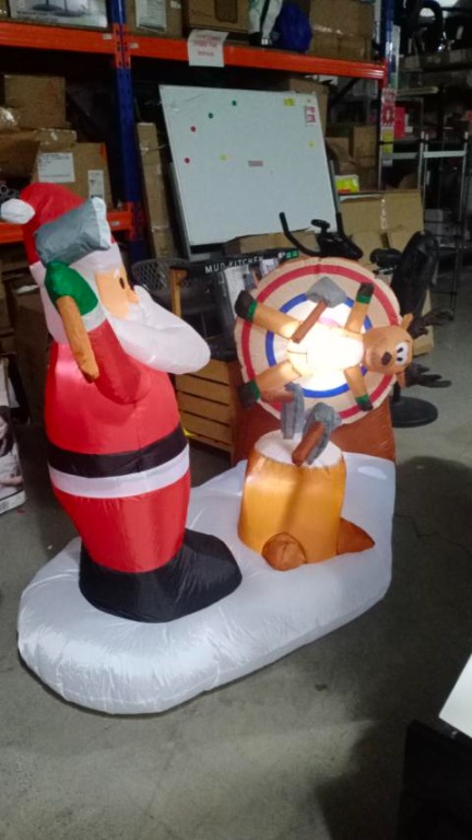 LYTWORX INFLATABLE AXE THROWING SANTA, Furniture & Home Living, Home ...