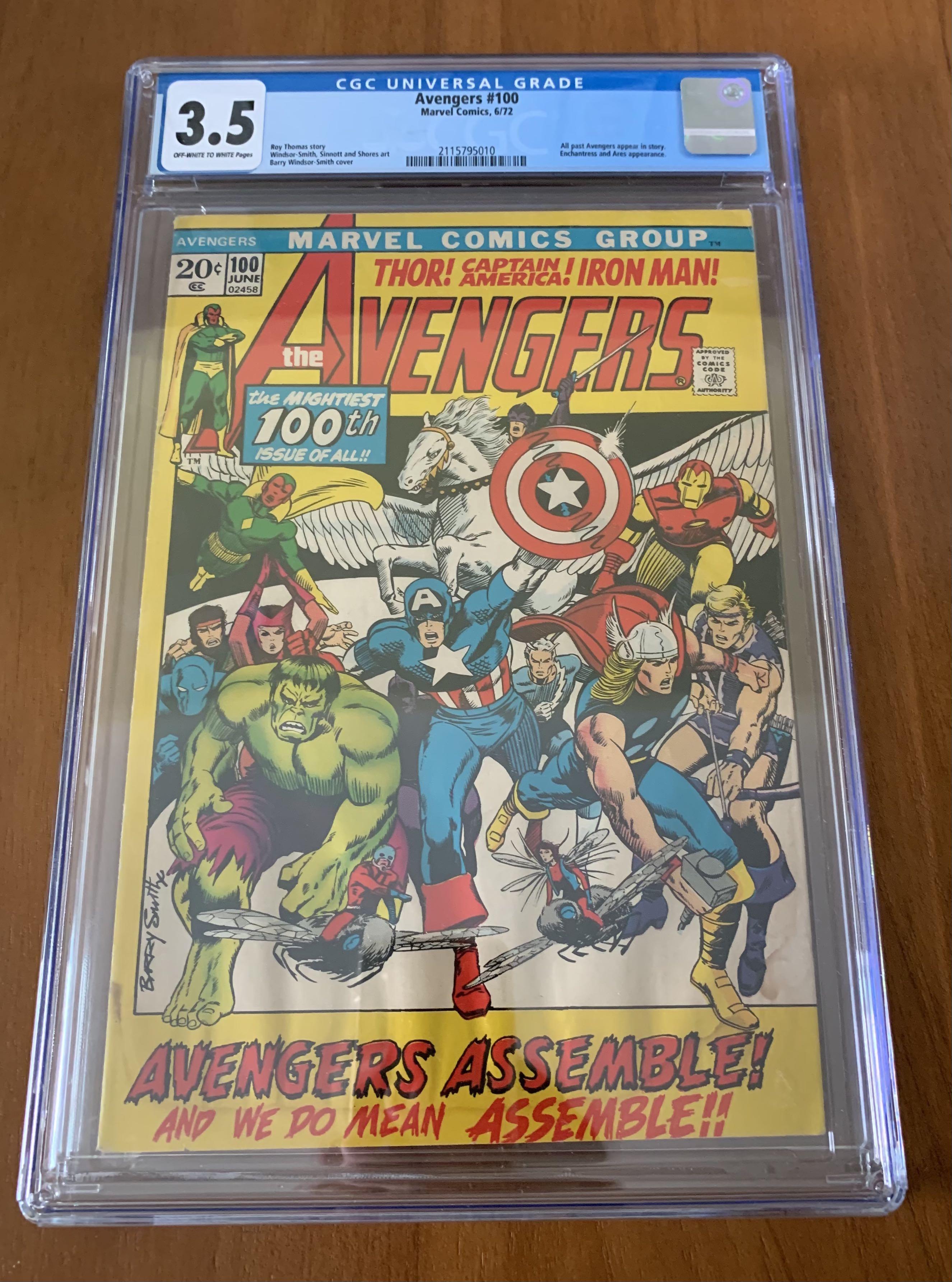 Marvel Avengers 100 CGC 3.5 Captain America Hulk Thor Iron Man, Hobbies ...