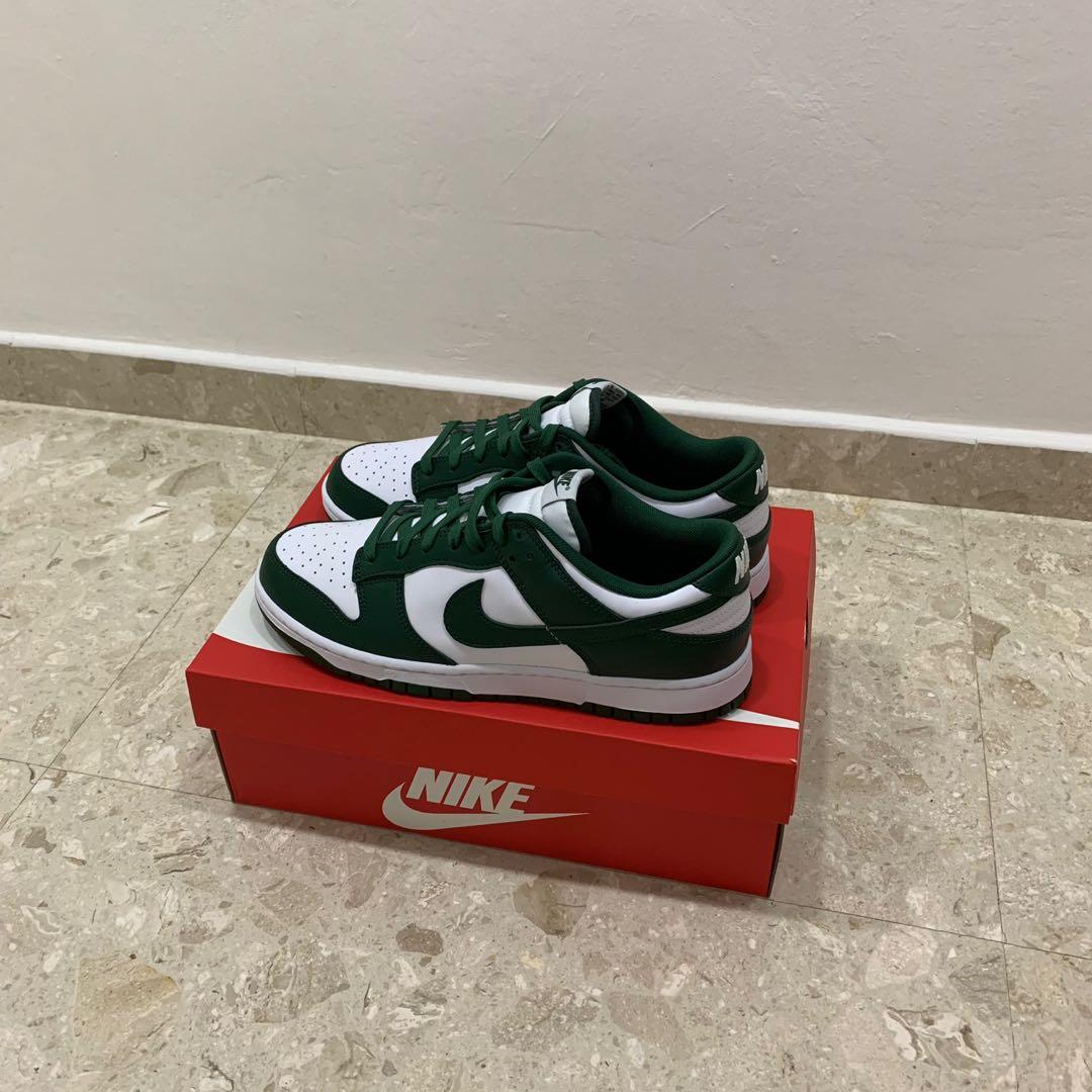 Nike Dunk Low Team Green / Michigan State, Men's Fashion, Footwear ...