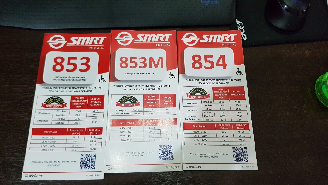Old SMRT Bus guides 853/M,854, Everything Else on Carousell