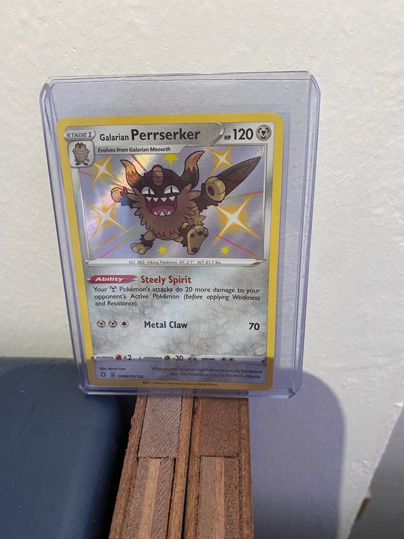 Pokemon card baby shiny perrserker SV087/SV122, Hobbies & Toys, Toys ...