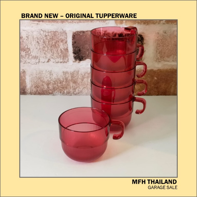 Tupperware Cup (with handle), Set of 6, Furniture & Home Living ...