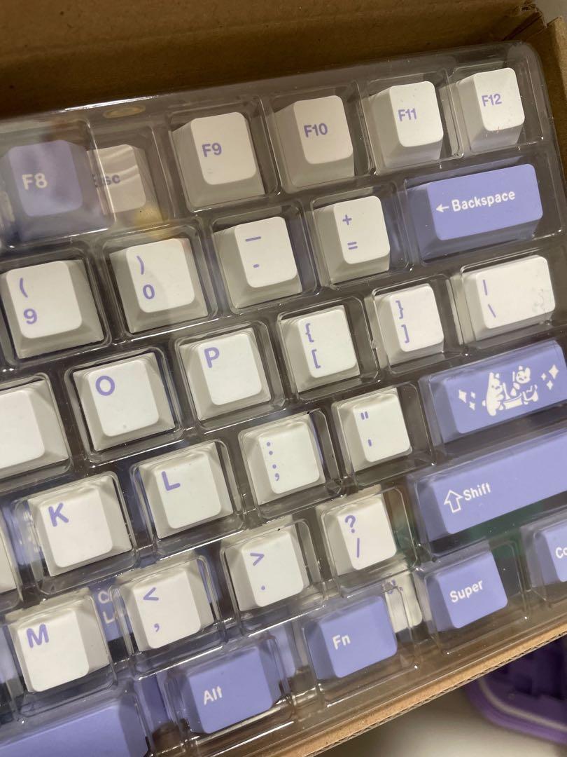 GMK Tuzi Rabbit purple white keycaps clones, Computers & Tech, Parts ...