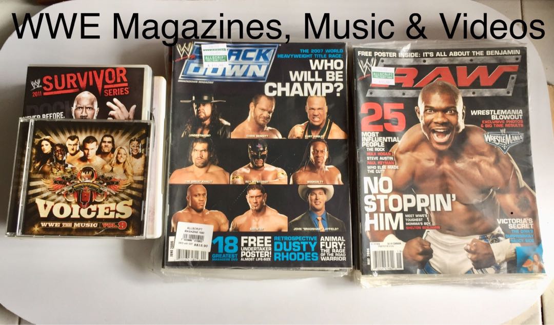 WWE SmackDown Magazine, WWE RAW Magazine, WWE Voices Music and WWE CD ...